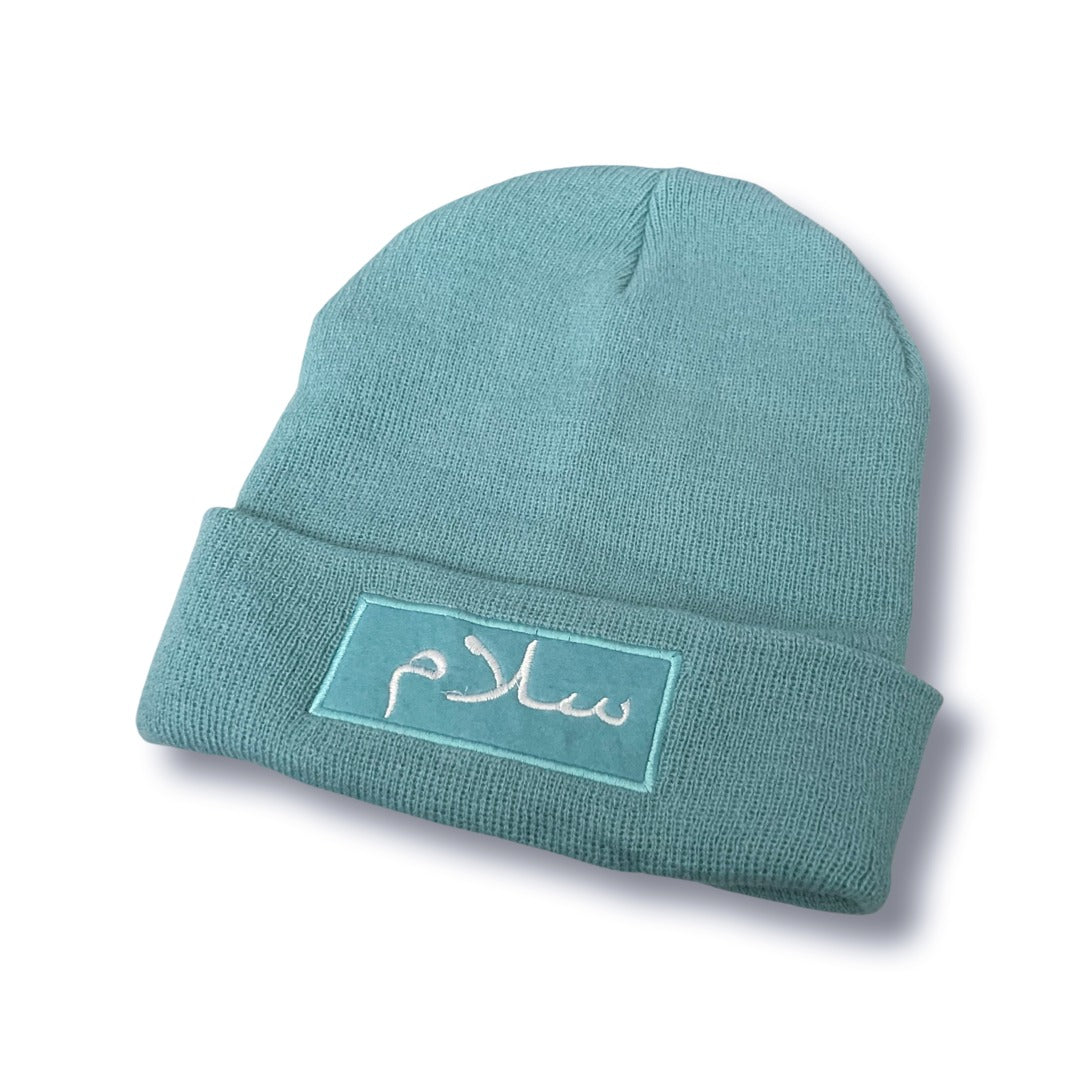 Salaam Beanie - Arabic - Bright Blue – Muz Central